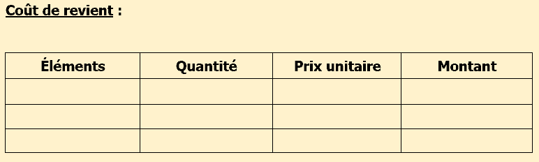 Calculer un coût de revient en 5 étapes | monbtsmco.com Calculer un coût de revient en 5 étapes | monbtsmco.com